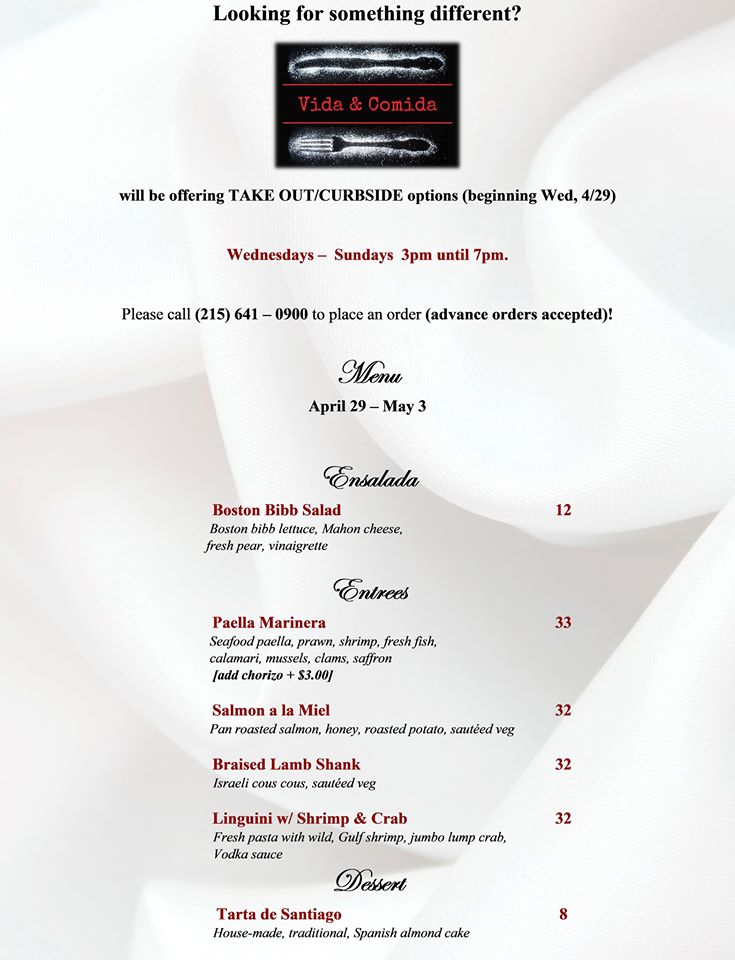 Vida & Comida reopens today for curbside pickup - Around Ambler