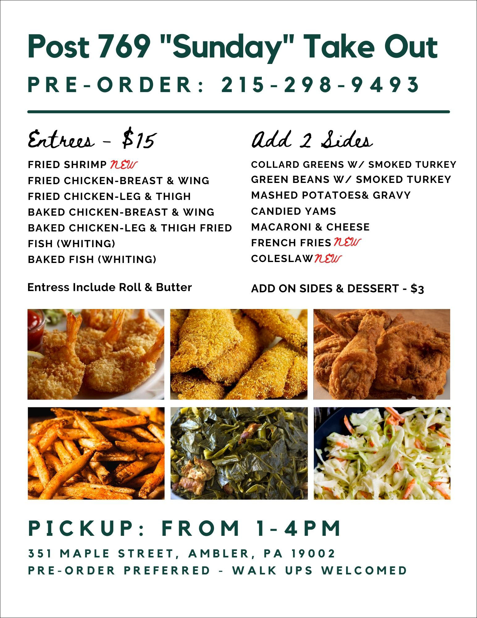 Emerald Green Simple Bar Menu - Around Ambler