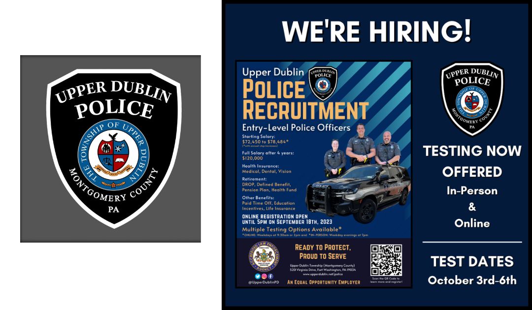 Upper Dublin police hiring officers, upcoming exams in October - Around ...